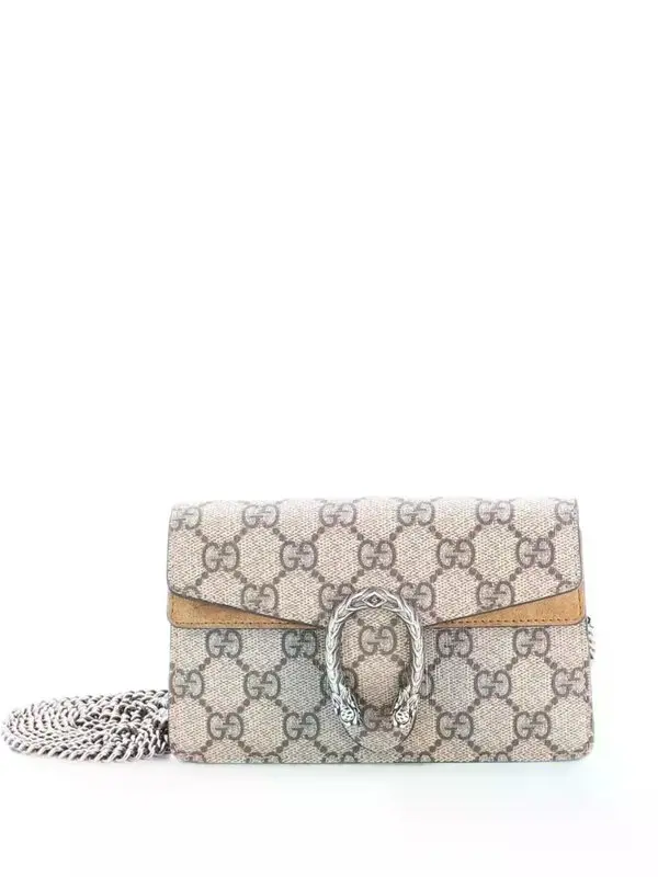 Gucci Dionysus Bag Gg Coated Canvas Super Mini Crossbody Bag - Brown