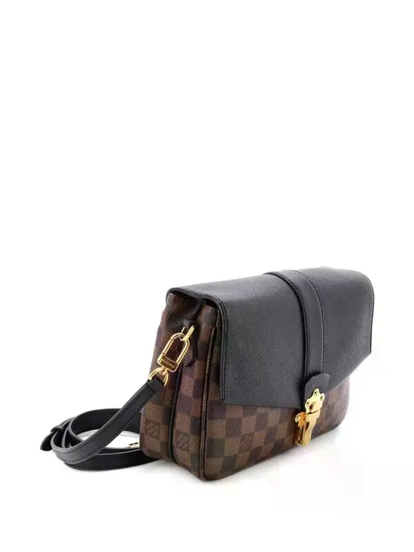 LOUIS VUITTON Clapton Handbag Damier Leather Pm Crossbody Bag - Black