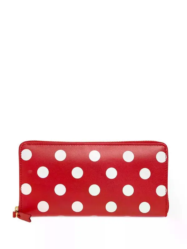 Comme Des Garçons Polka-dot Leather Wallet - Red