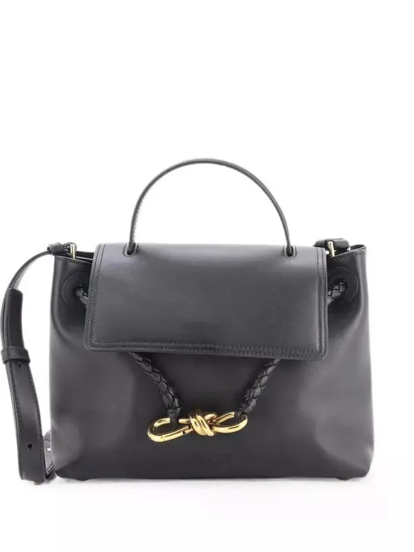 Bottega Veneta Ciao Ciao Top Handle Bag Leather With Intrecciato Detail Small Satchel - Black
