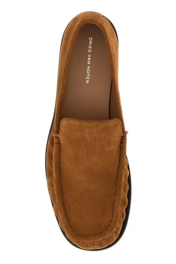 Dries Van Noten Camel Suede Loafers