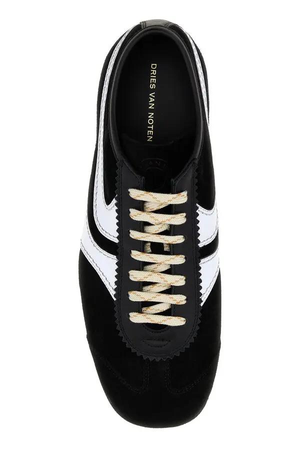 Dries Van Noten Two-tone Leather And Suede Sneakers
