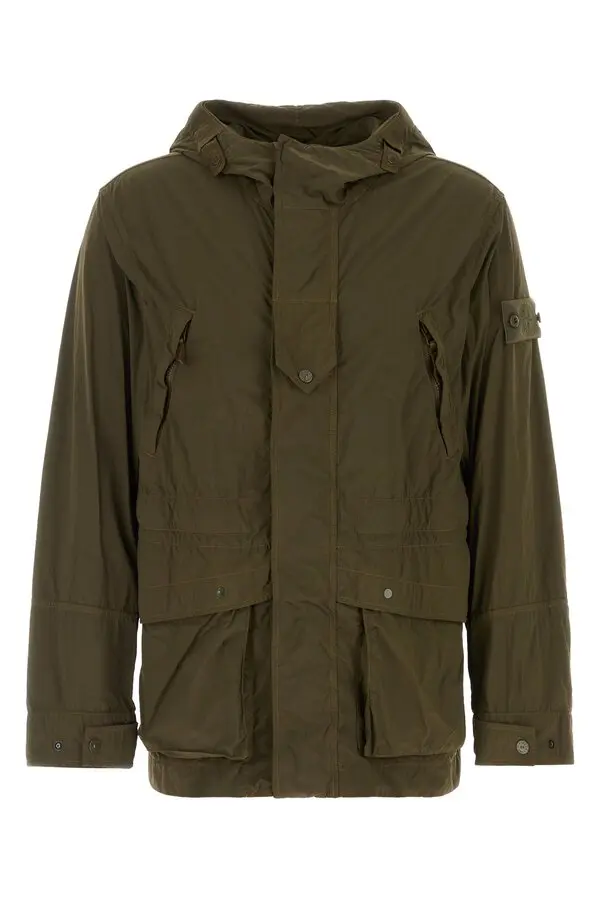 Stone Island Olive Nylon Parka