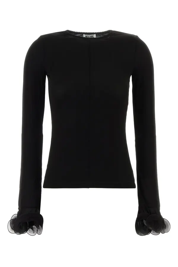 Moschino Black Jersey Top - Orange