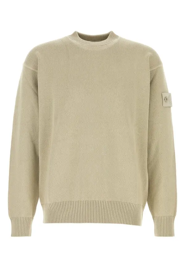 Stone Island Beige Cotton Blend Sweater