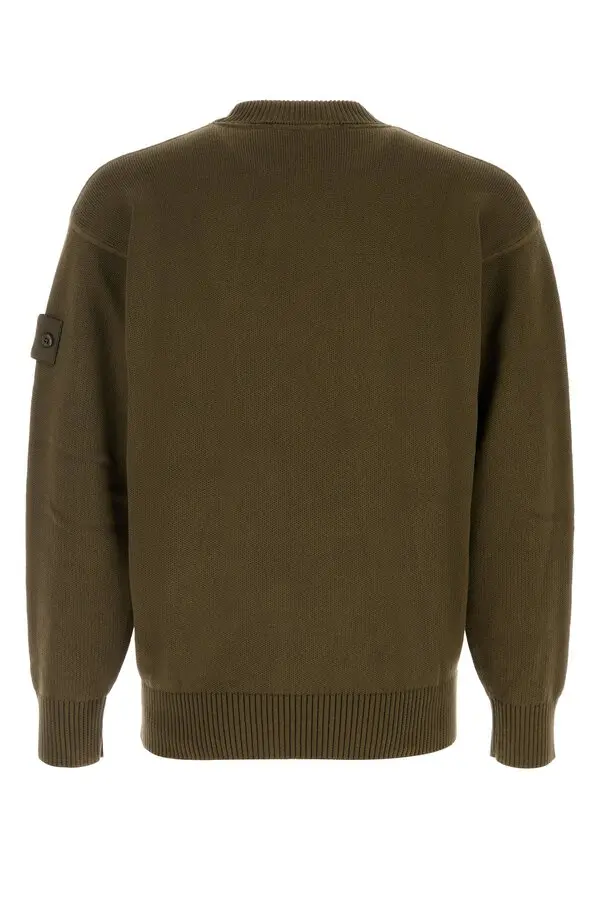 Stone Island Olive Cotton Blend Sweater