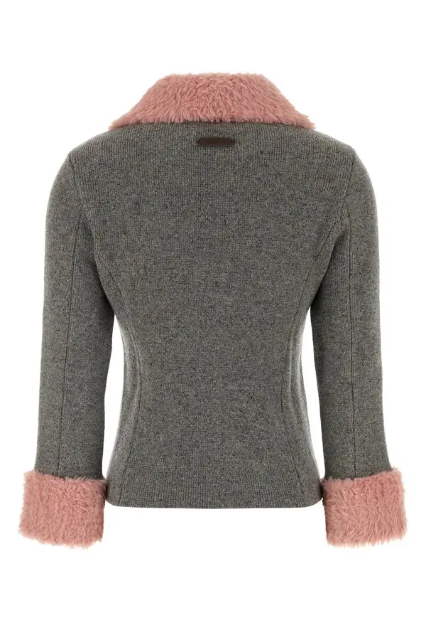 Moschino Melange Wool Blend Cardigan