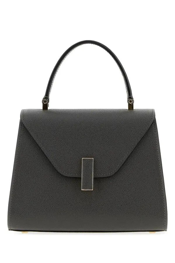 VALEXTRA Charcoal Leather Mini Iside Handbag - Grey