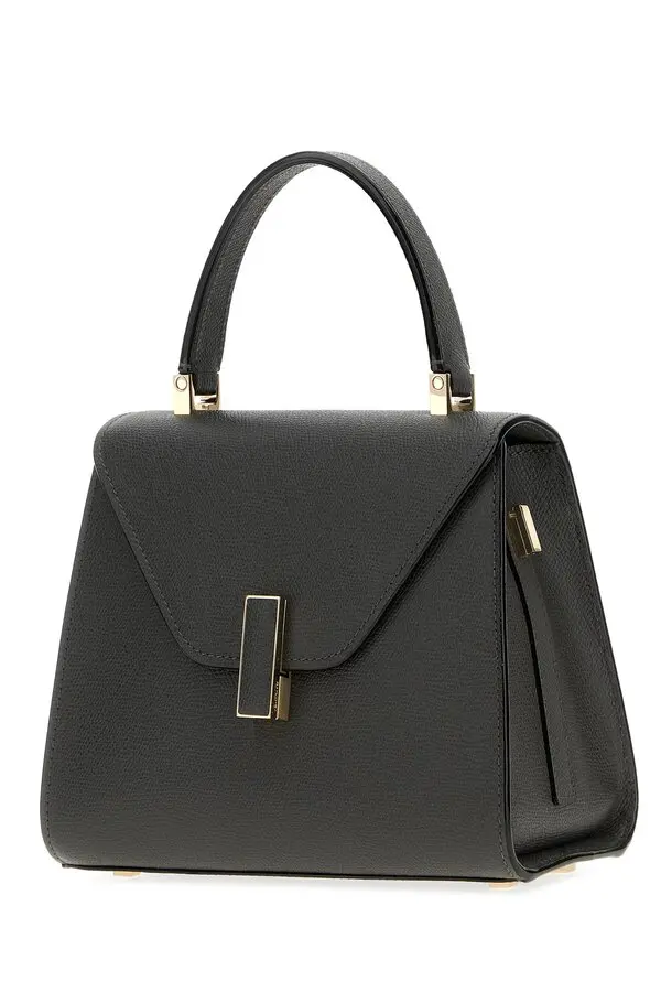 VALEXTRA Charcoal Leather Mini Iside Handbag
