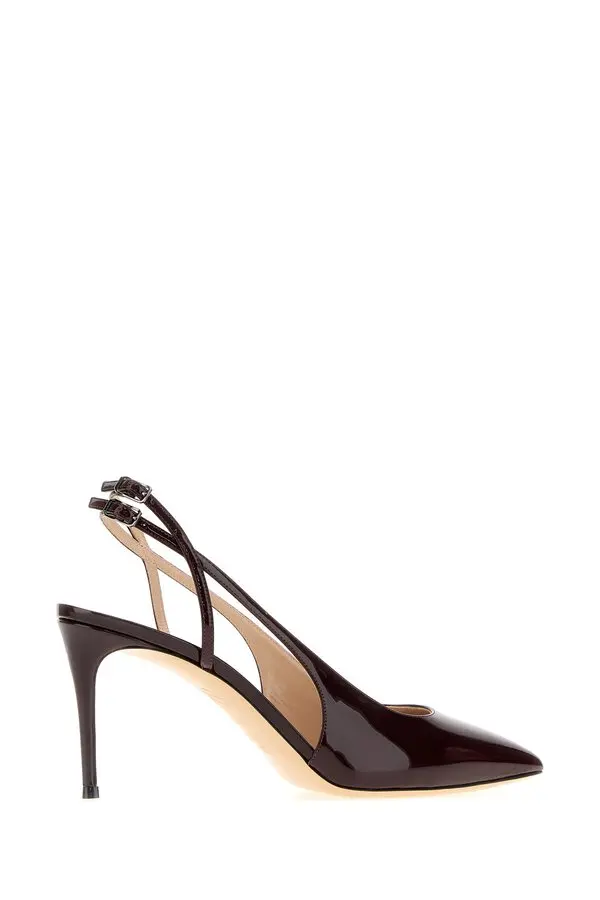 Casadei Burgundy Leather Chanel Pumps