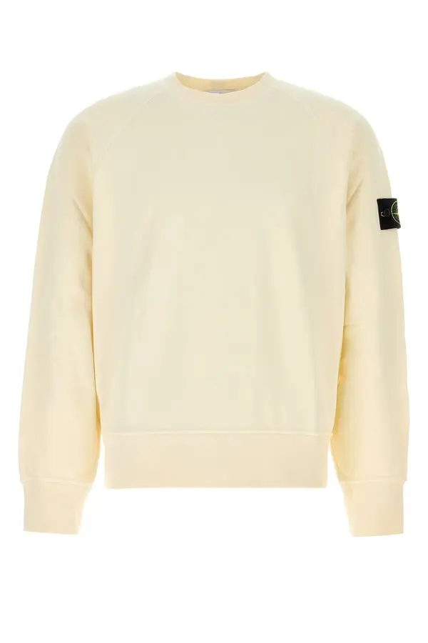 Stone Island Ivory Cotton Sweatshirt