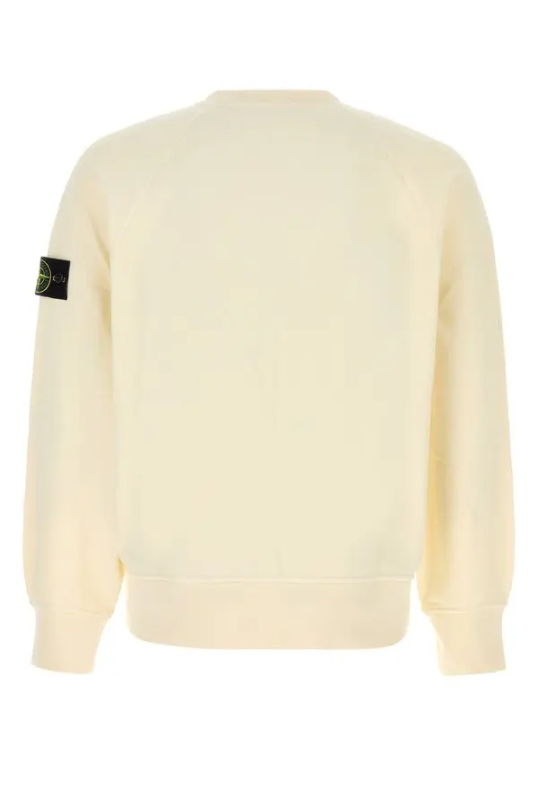 Stone Island Ivory Cotton Sweatshirt