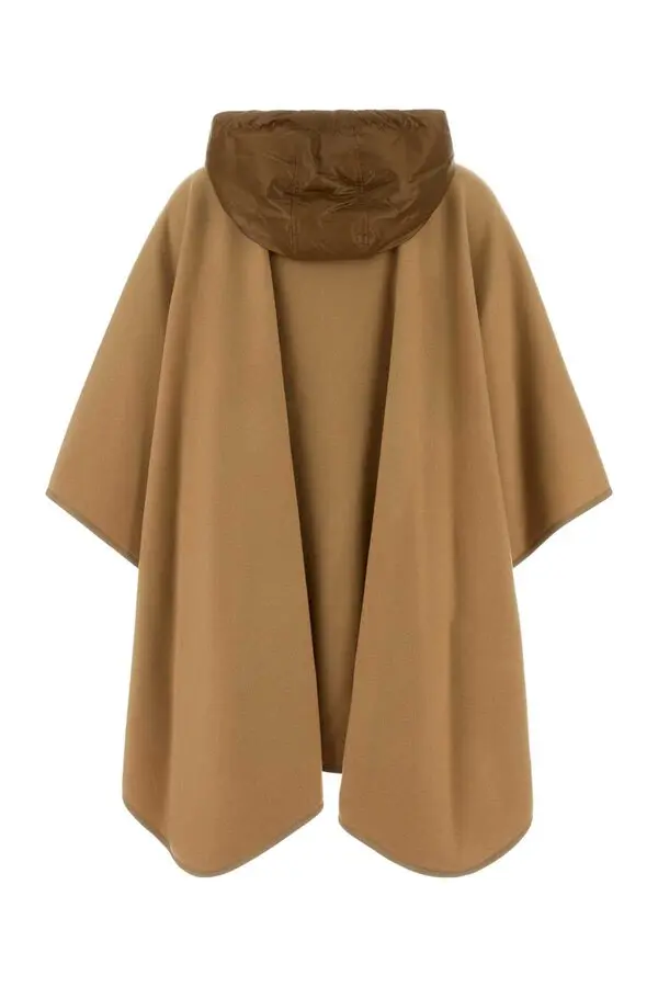 Moncler Camel Wool Blend Cape