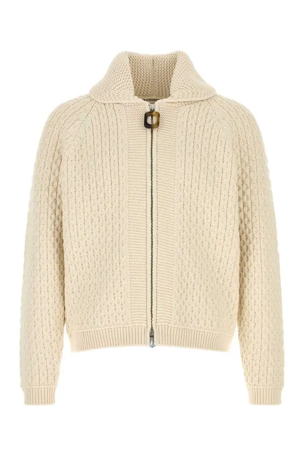 JW Anderson Ivory Cotton Blend Cardigan