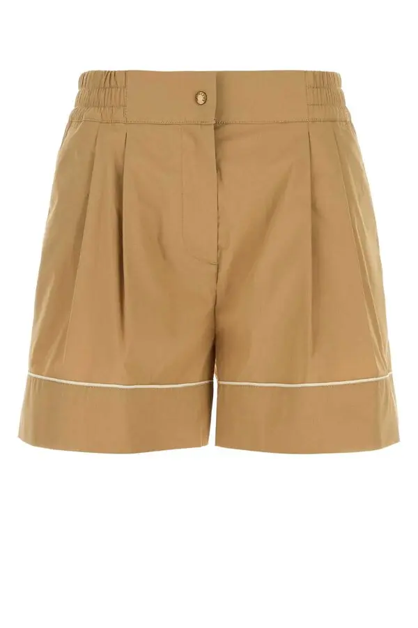 Moncler Beige Poplin Shorts - Brown