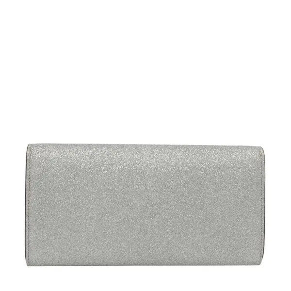 JIMMY CHOO Emmie Pochette Clutch With Chain Strap - Silver