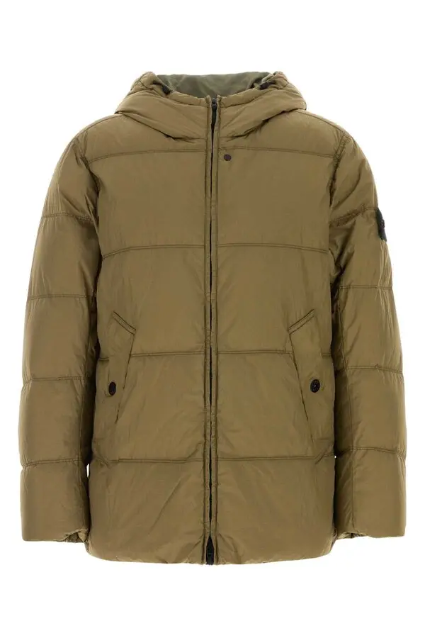 Stone Island Army Nylon Down Jacket - Green