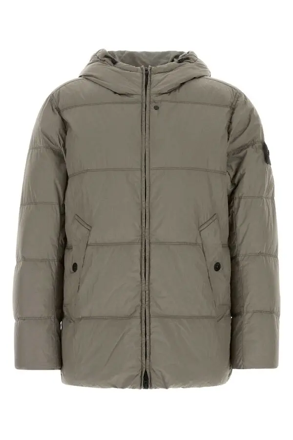 Stone Island Grey Nylon Down Jacket