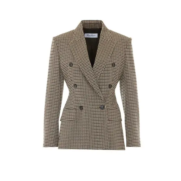 Max Mara Double-breasted Check Print Blazer - Multicolor
