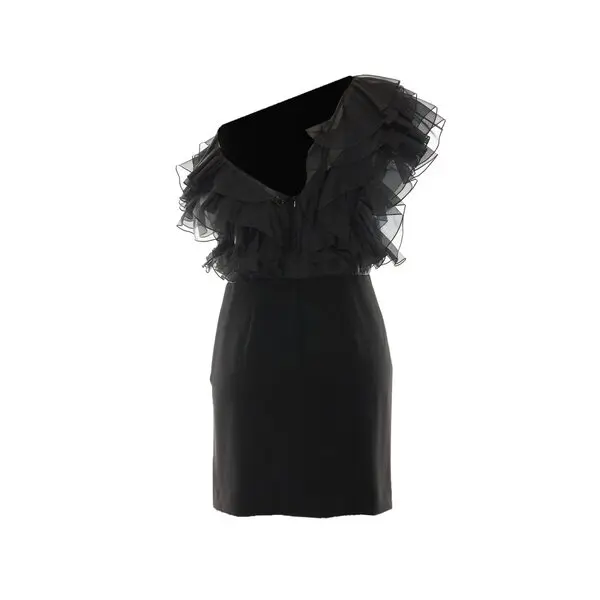 Max Mara Asymmetrical Frilled Dress