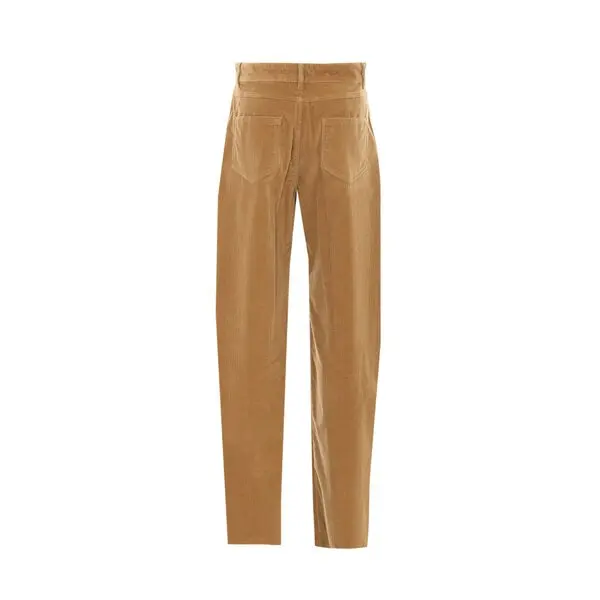 Max Mara Straight Leg Velvet Trousers - Cream