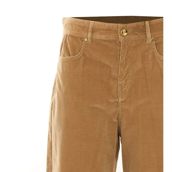 Max Mara Straight Leg Velvet Trousers - Cream