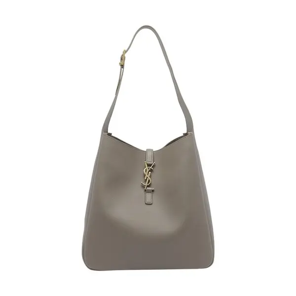 Saint Laurent Large Suede Le 5 A 7 Shoulder Bag - Gray