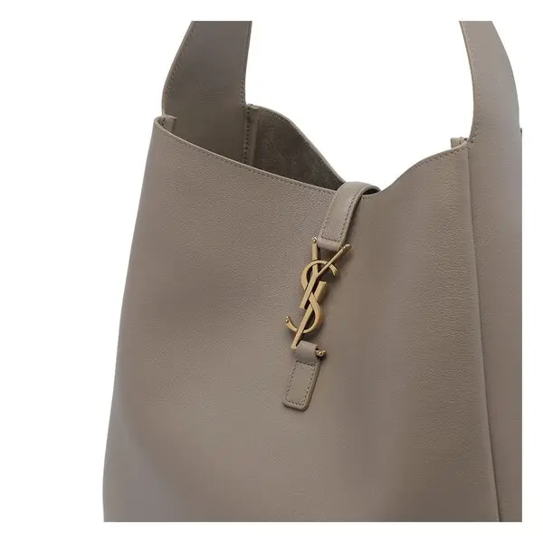 Saint Laurent Large Suede Le 5 A 7 Shoulder Bag - Gray