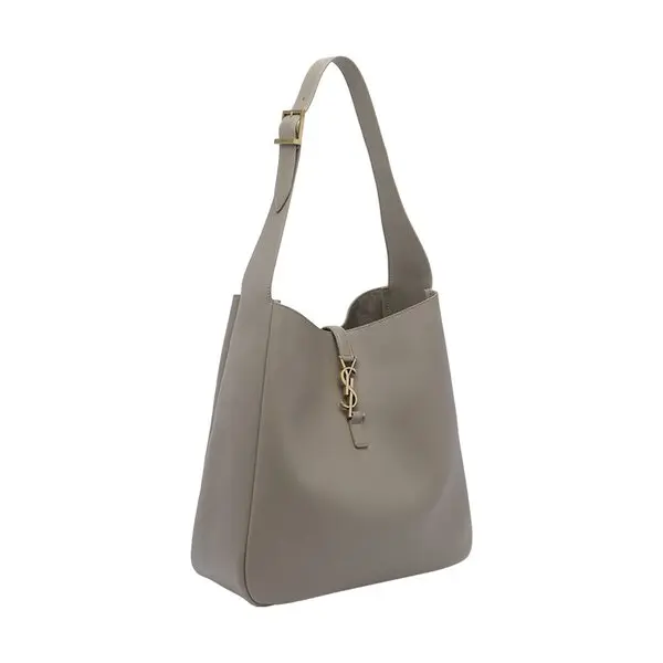 Saint Laurent Large Suede Le 5 A 7 Shoulder Bag - Gray
