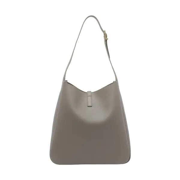 Saint Laurent Large Suede Le 5 A 7 Shoulder Bag - Gray