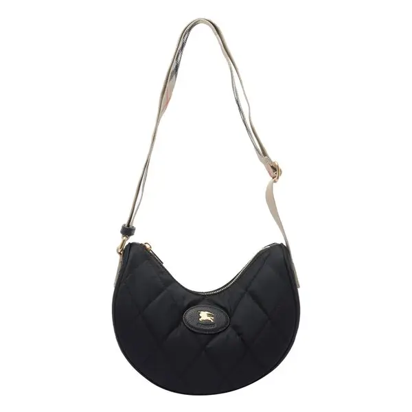 Burberry Quilted Horseshoe Crossbody Bag - Black
