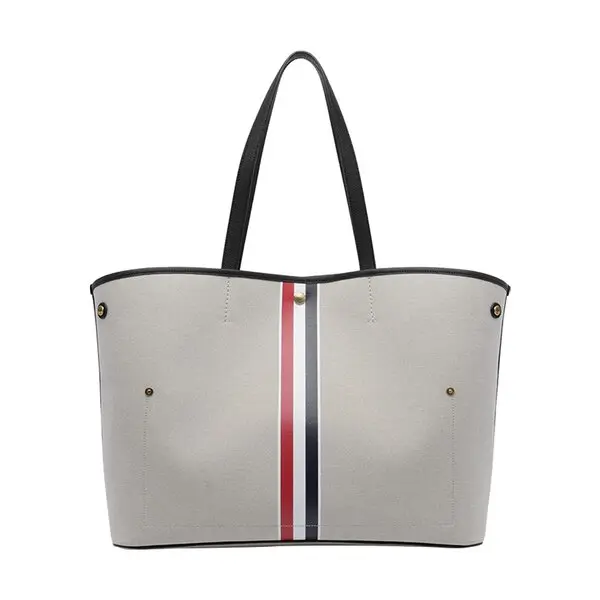 Thom Browne Rwb Stripe Tool Tote Bag - Gray