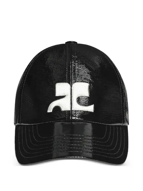 COURREGES Cap With Vinyl Ac Logo - Black