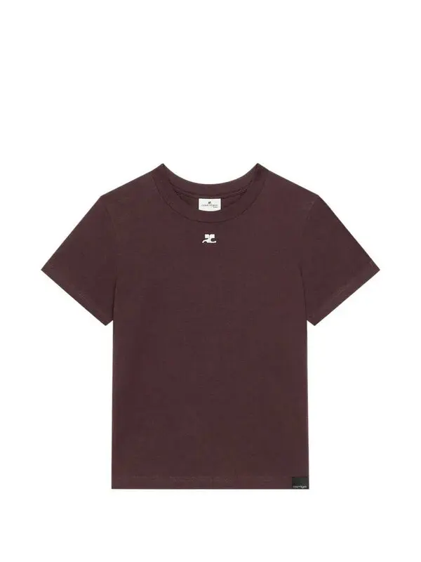 COURREGES Embroidered Logo T-shirt - Red