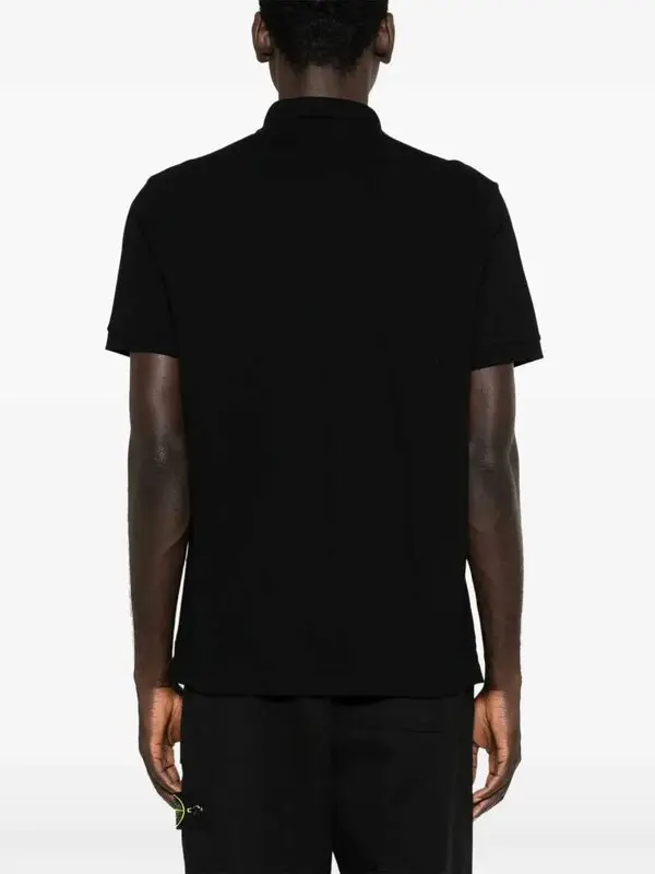 Stone Island Logo-patch Polo Shirt - Black