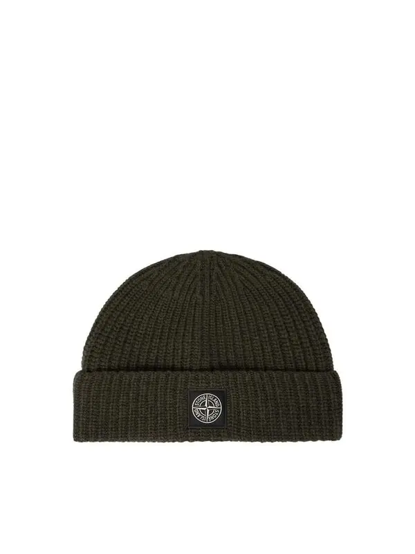 Stone Island Logo-patch Beanie - Green