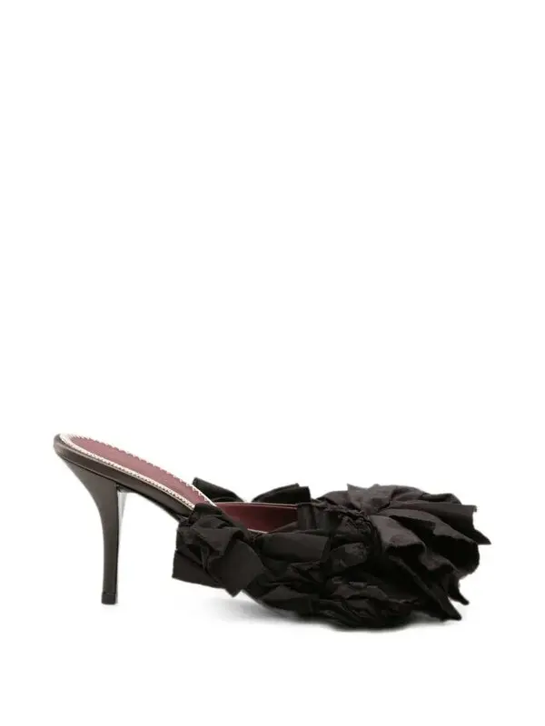 Magda Butrym Floral Appliqué Stiletto Sandals - Brown