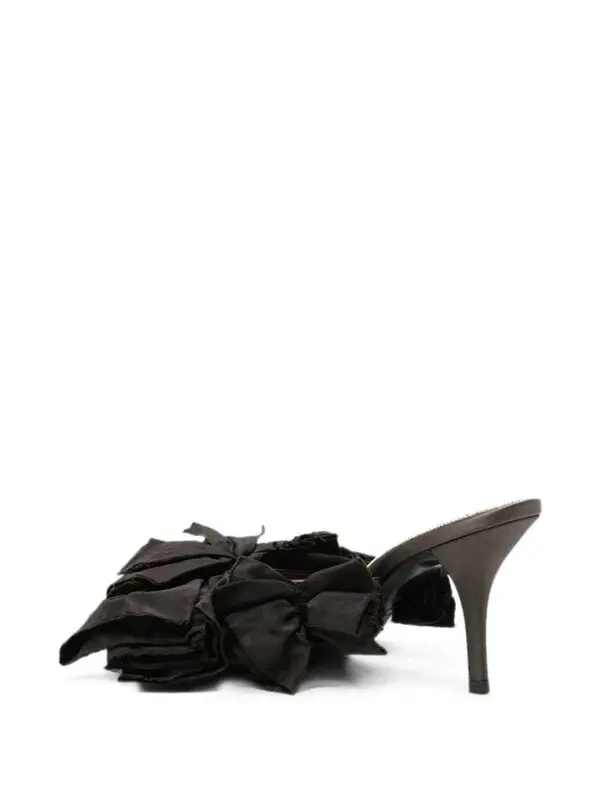 Magda Butrym Floral Appliqué Stiletto Sandals - Brown