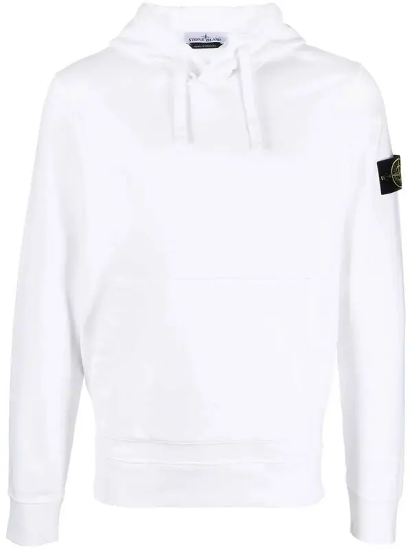 Stone Island Cotton Fleece Hoodie - White