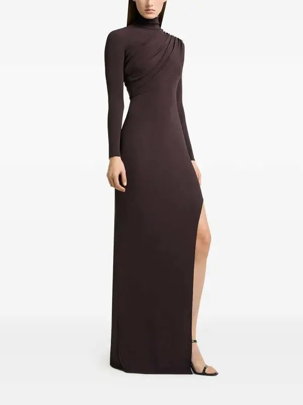 COURREGES Long Jersey Dress With Cable-knit Details