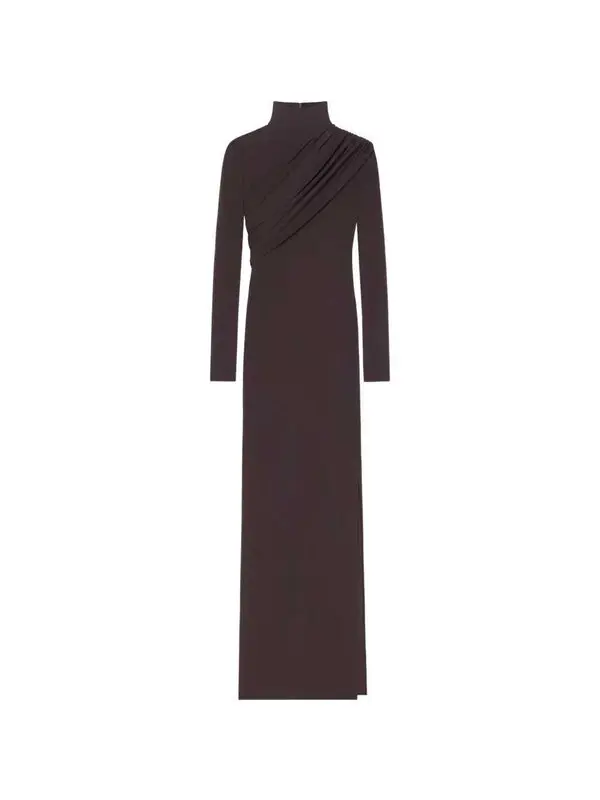COURREGES Long Jersey Dress With Cable-knit Details - Red