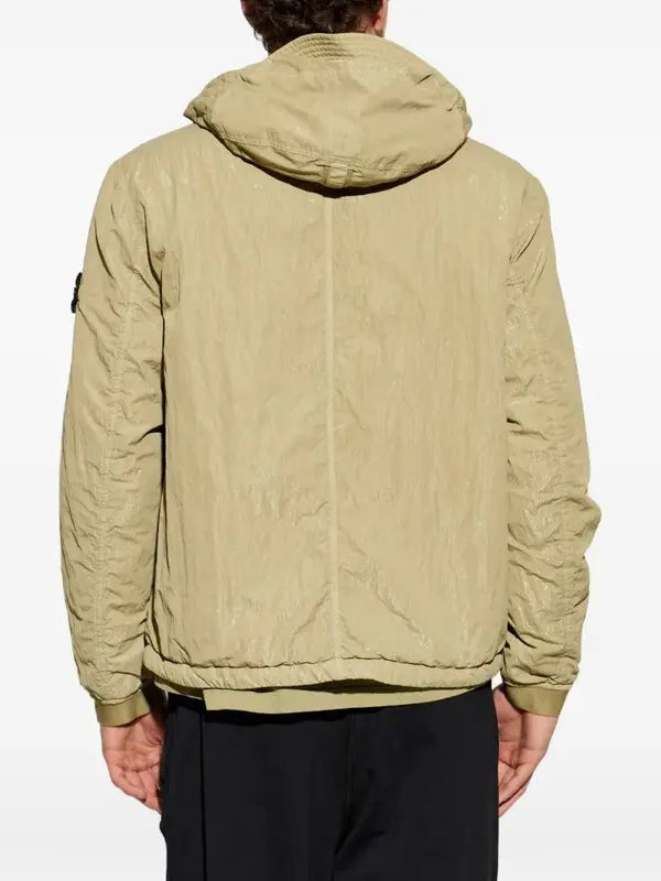 Stone Island Hooded Jacket With Brand Logo Patch
