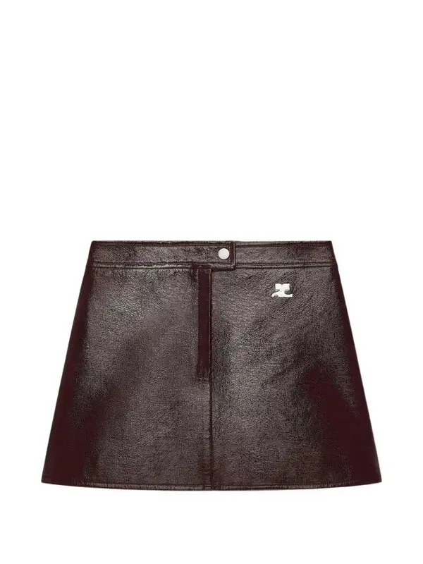 COURREGES Vinyl-effect Logo Patch Mini Skirt - Red