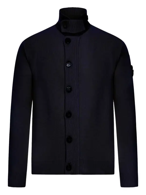 Stone Island High-neck Wool Cardigan