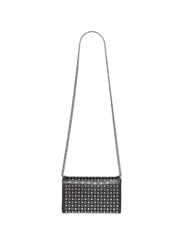 Stella McCartney Falabella Wallet With Chain In Alter Mat, Featuring Studs And Eyelets