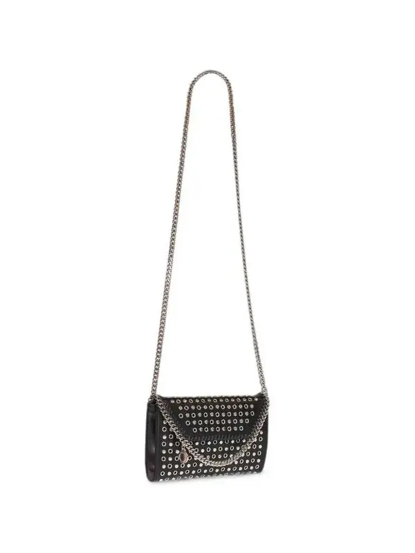 Stella McCartney Falabella Wallet With Chain In Alter Mat, Featuring Studs And Eyelets