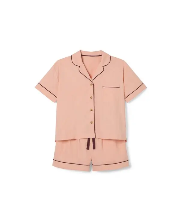 PIGLET IN BED Plain Linen Blend Shorts Set