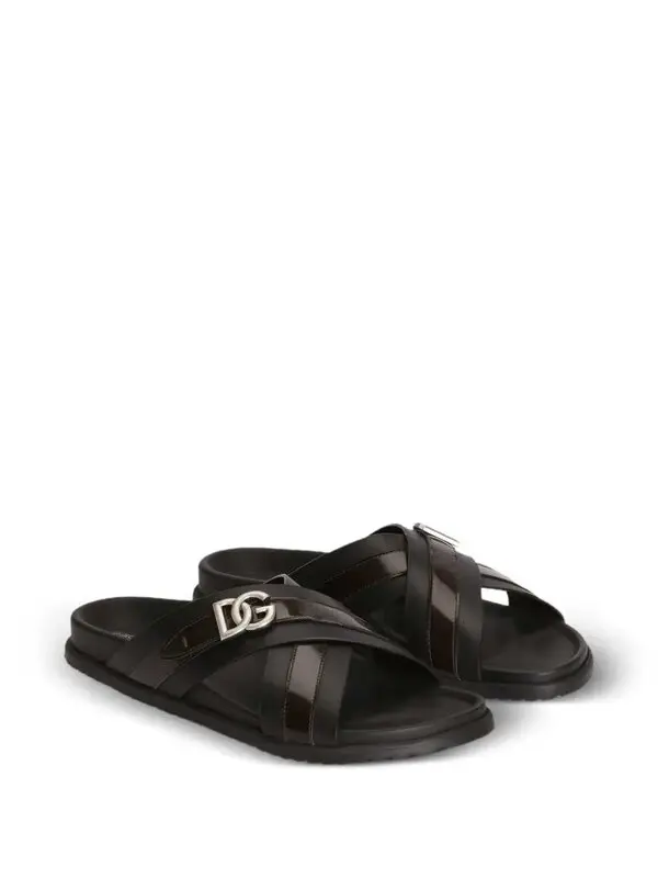 Dolce & Gabbana Animal-print Sandals - Black
