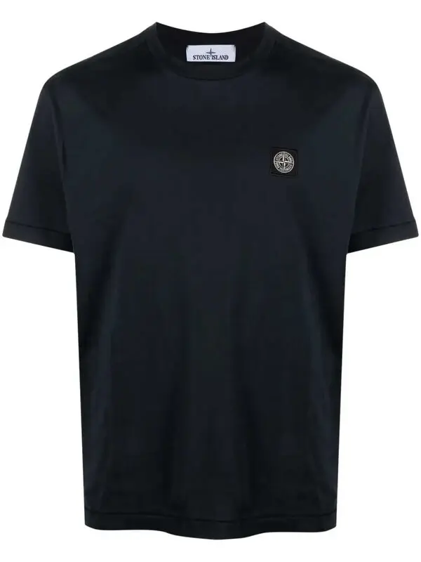 Stone Island T-shirt With Logo Appliqu - Blue