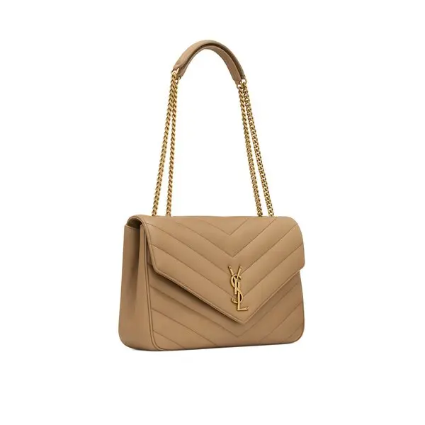 Saint Laurent Loulou Large Quilted Leather Shoulder Bag - Cream